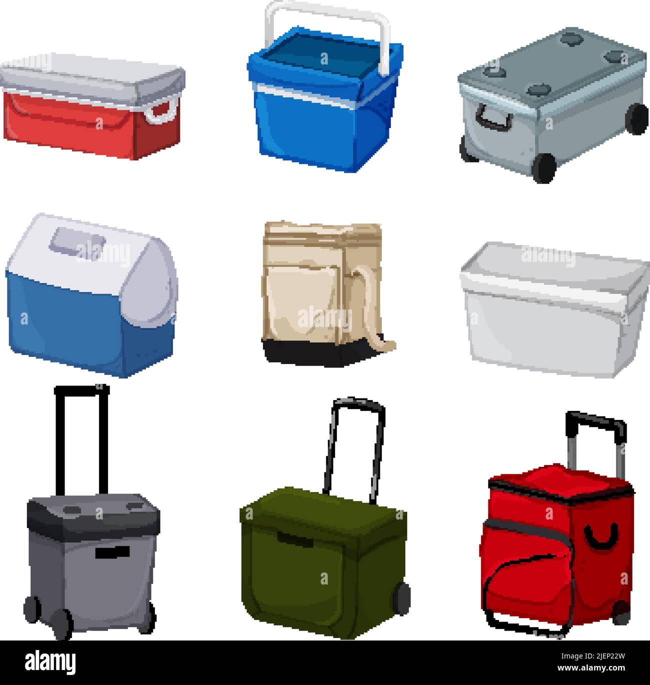cooler box set cartoon vector illustration Stock Vector Image & Art - Alamy