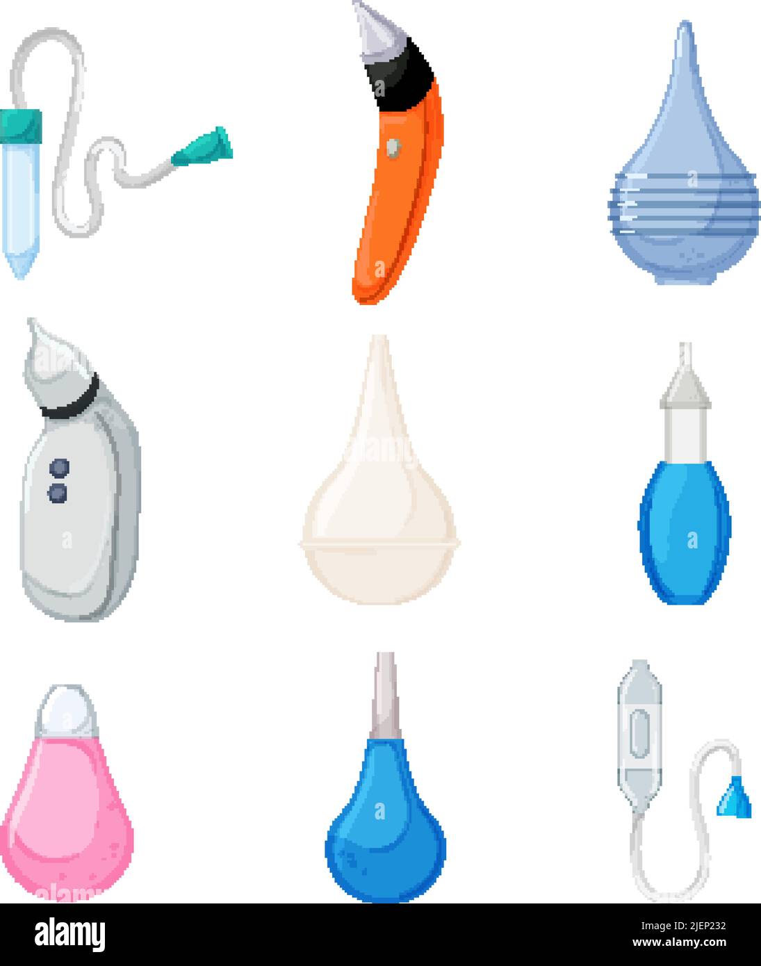 nasal aspirator set cartoon vector illustration Stock Vector Image ...