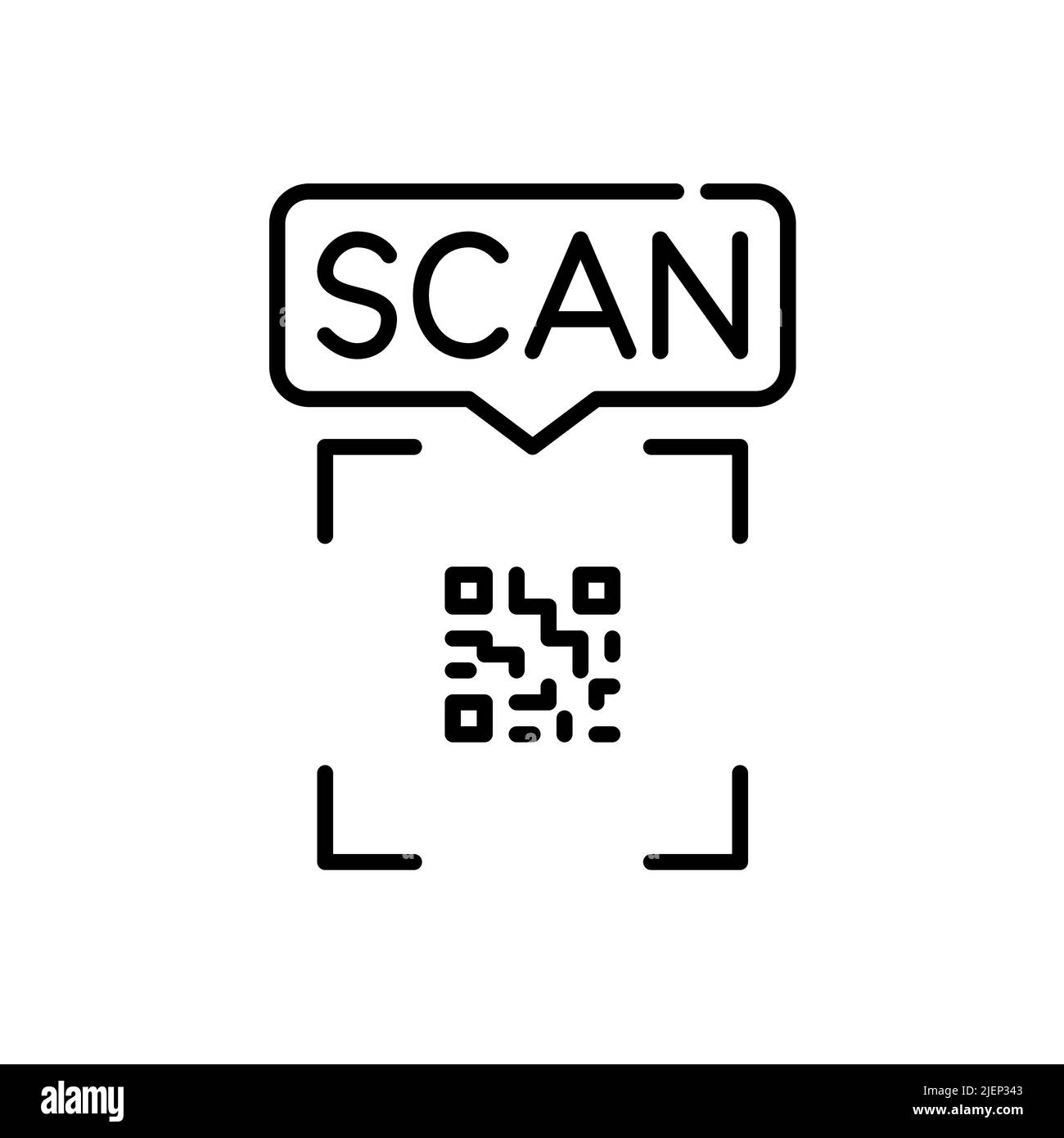 Scan a qr code speech bubble message. Pixel perfect, editable stroke ...
