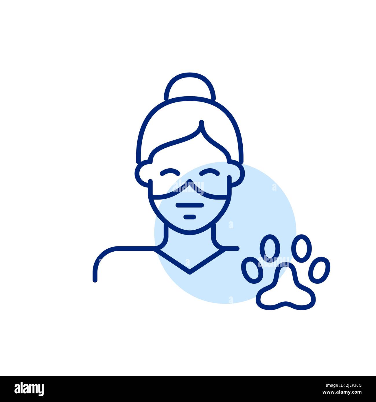 Vet nurse wearing a surgical mask. Pixel perfect, editable stroke line ...
