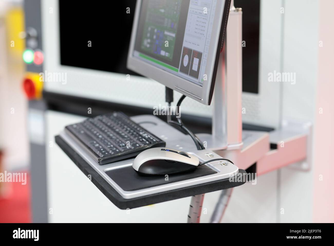 Computerized control console on support arm system. Automatic ...