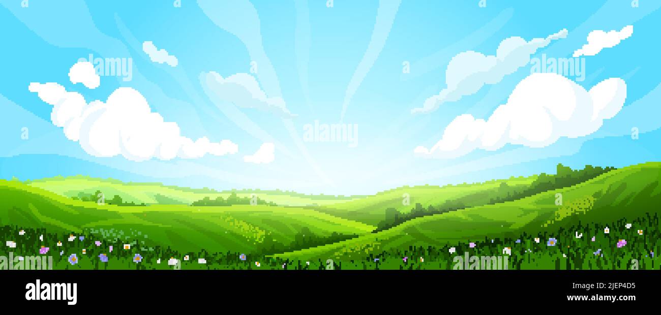 meadow background landscape vector Stock Vector Image & Art - Alamy