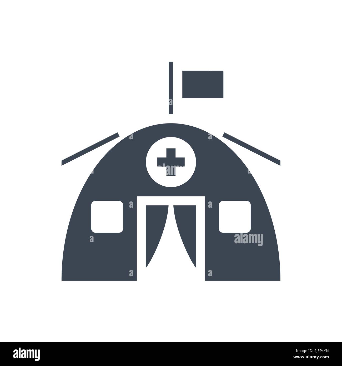 Medical tent related vector glyph icon. Medical tent sign. Isolated on ...
