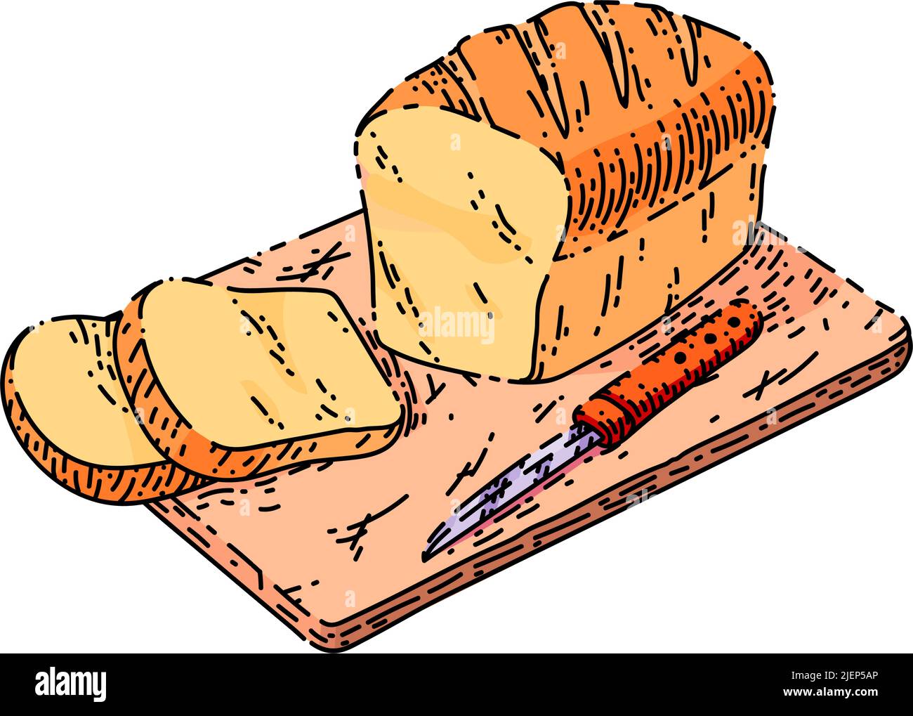 loaf bread sketch hand drawn vector Stock Vector Image & Art - Alamy