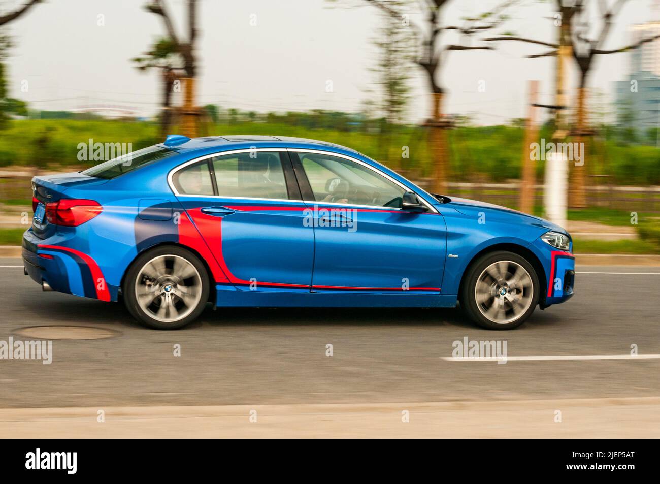 China only BMW 1 series sedan seen moving on the road Stock Photo - Alamy