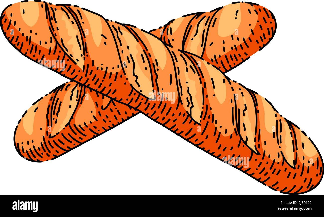 french bread sketch hand drawn vector Stock Vector Image & Art - Alamy