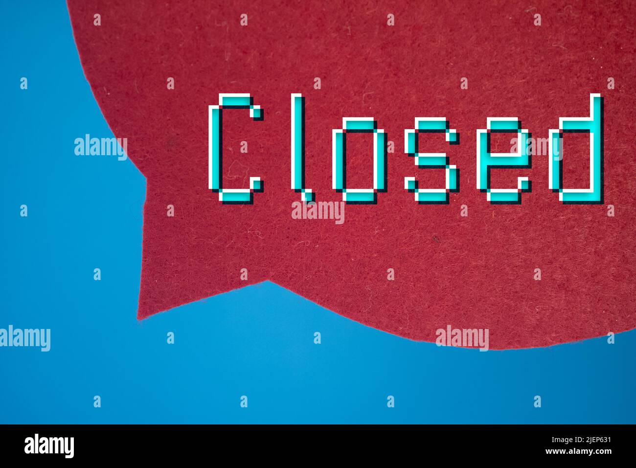 Speech bubble in front of colored background with Closed text Stock ...