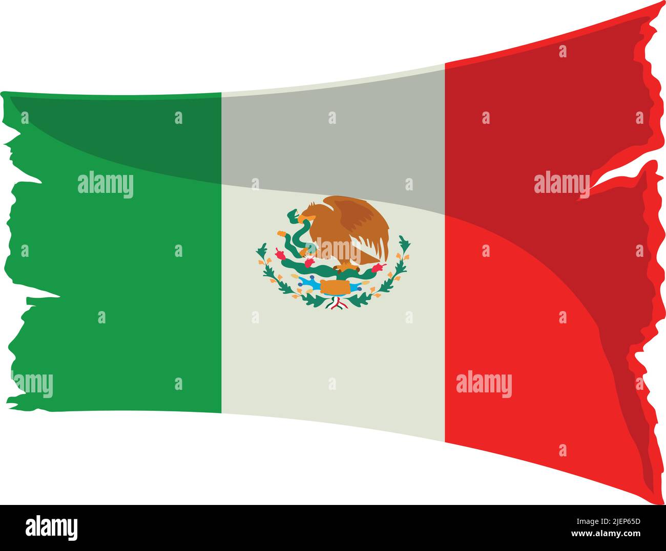 mexico flag with torn edges Stock Vector Image & Art - Alamy