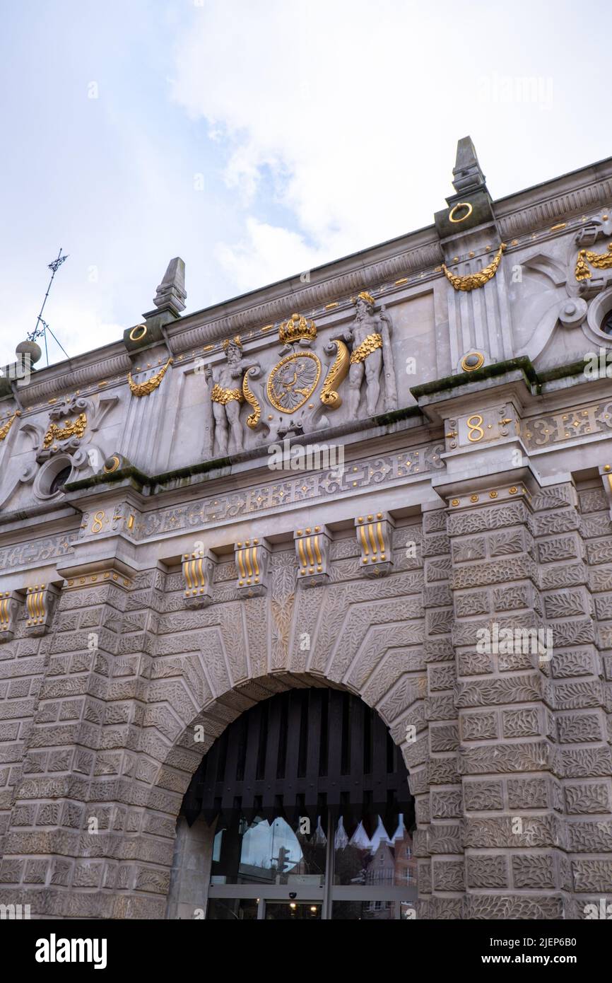 Ancient architecture of old town in Gdansk Poland. Beautiful and ...