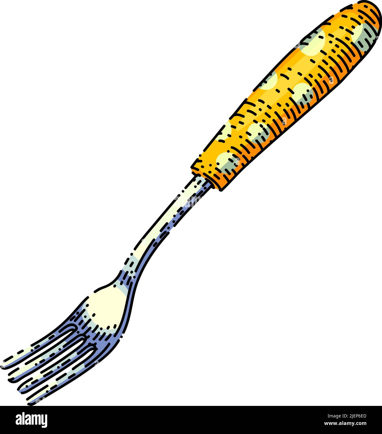 fork cutlery sketch hand drawn vector Stock Vector Image & Art - Alamy