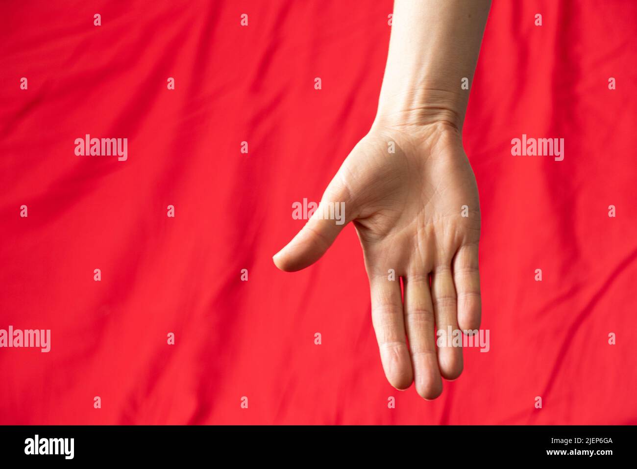girl's hand on isolated background closeup,hand gesture Stock Photo - Alamy