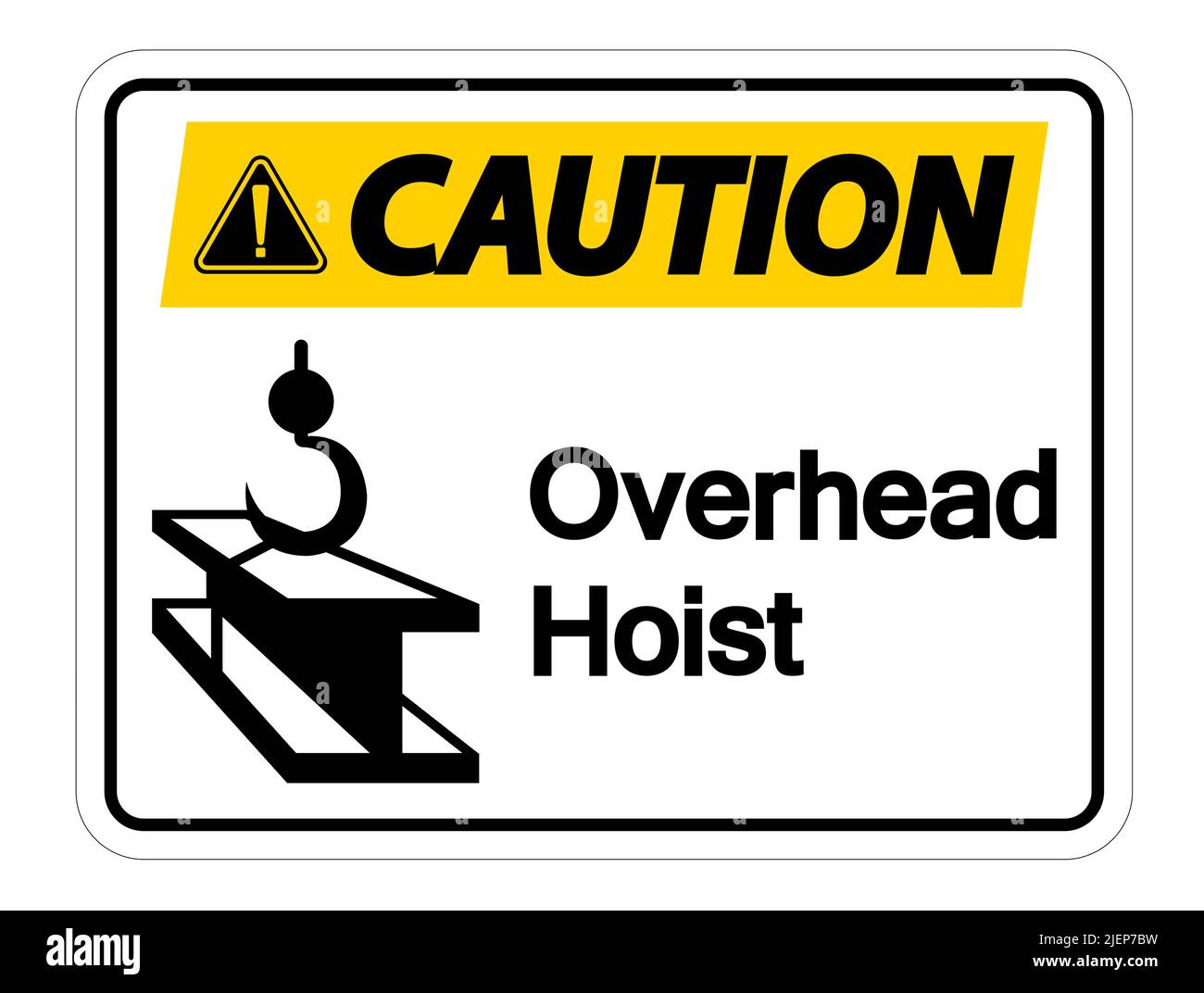 Caution Overhead Hoist Symbol Sign Isolate On White Background,Vector ...