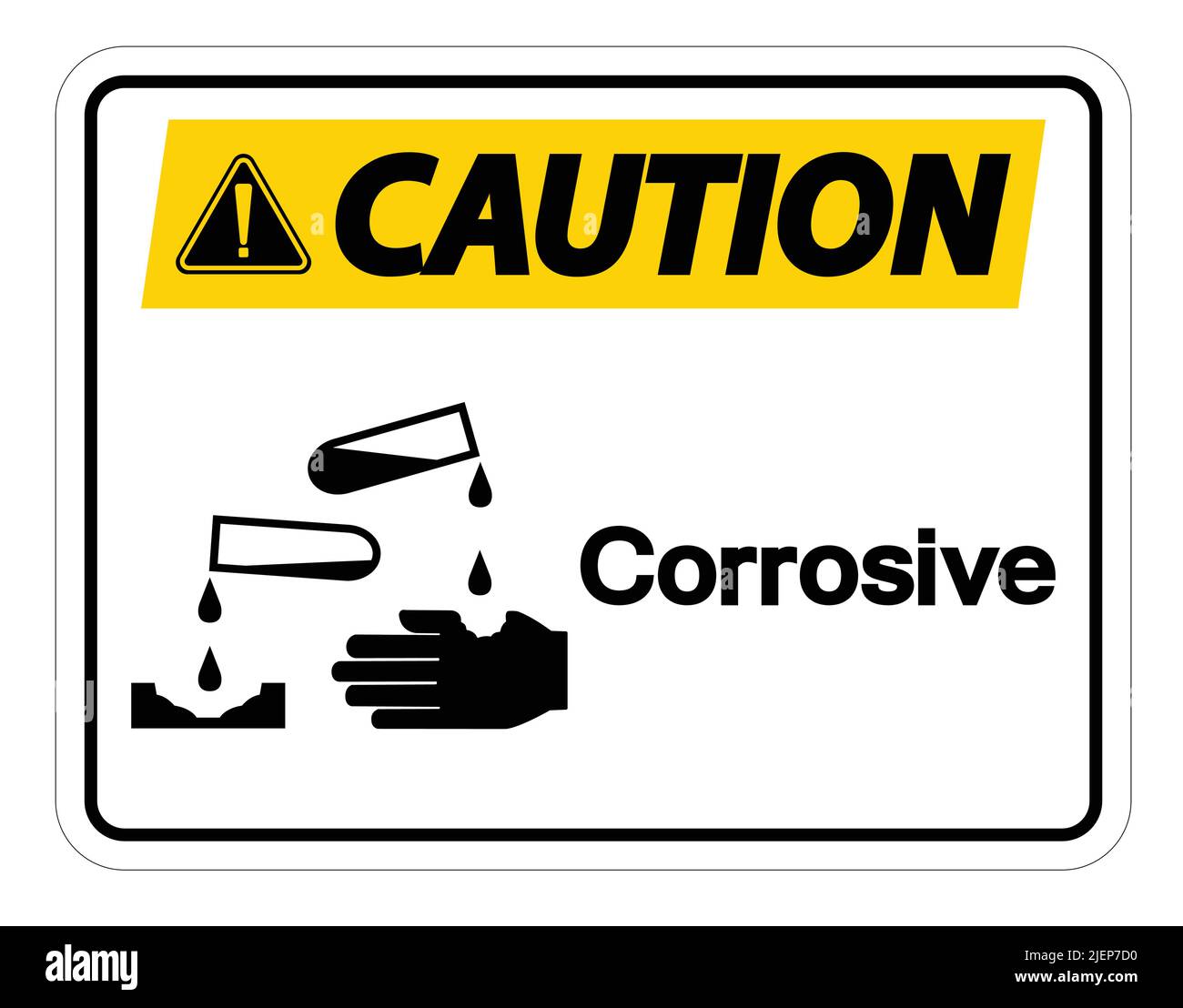 Caution Corrosive Symbol Sign on white background,Vector Illustration ...