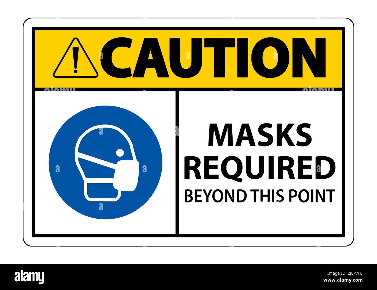 Caution Masks Required Beyond This Point Sign Isolate On White ...