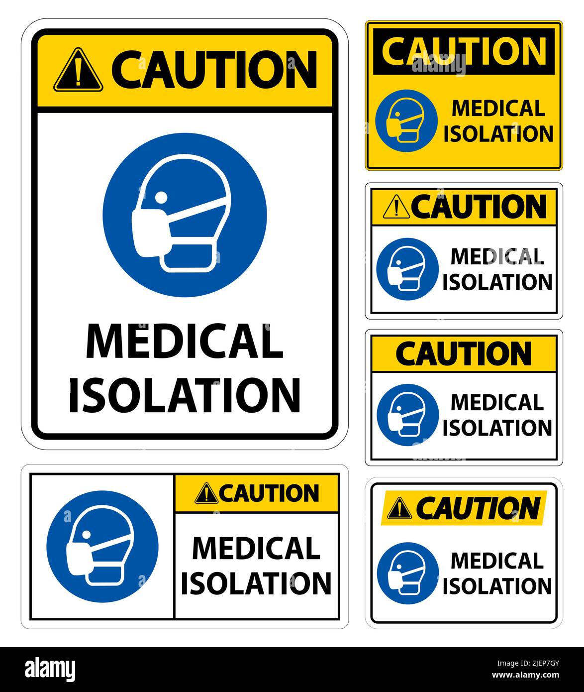 Caution Medical Isolation Sign Isolate On White Background,Vector ...