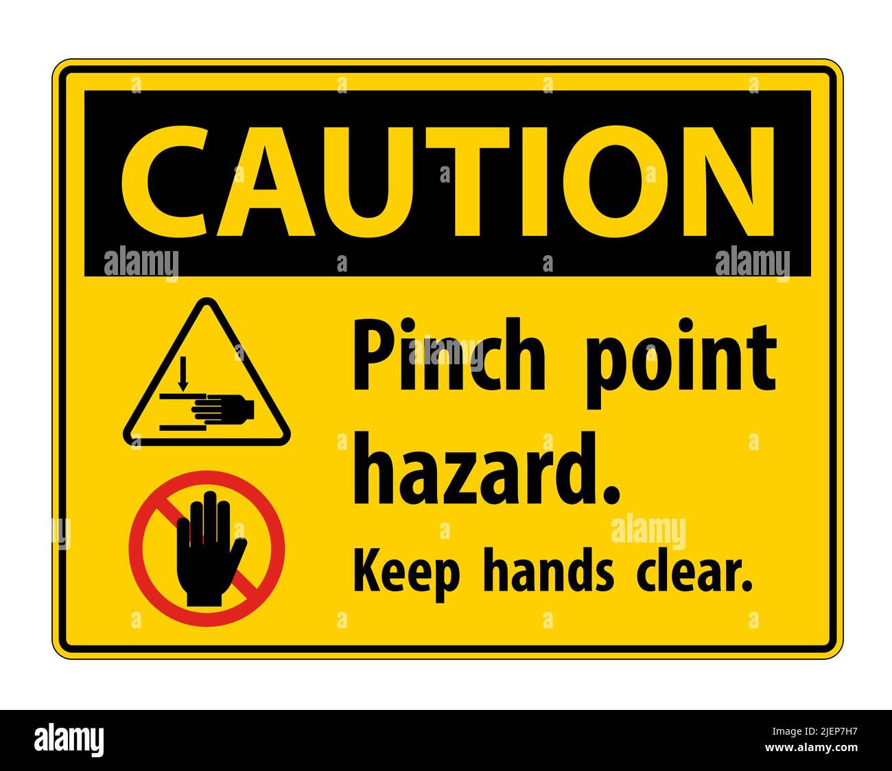Caution Pinch Point Hazard,Keep Hands Clear Symbol Sign Isolate on ...