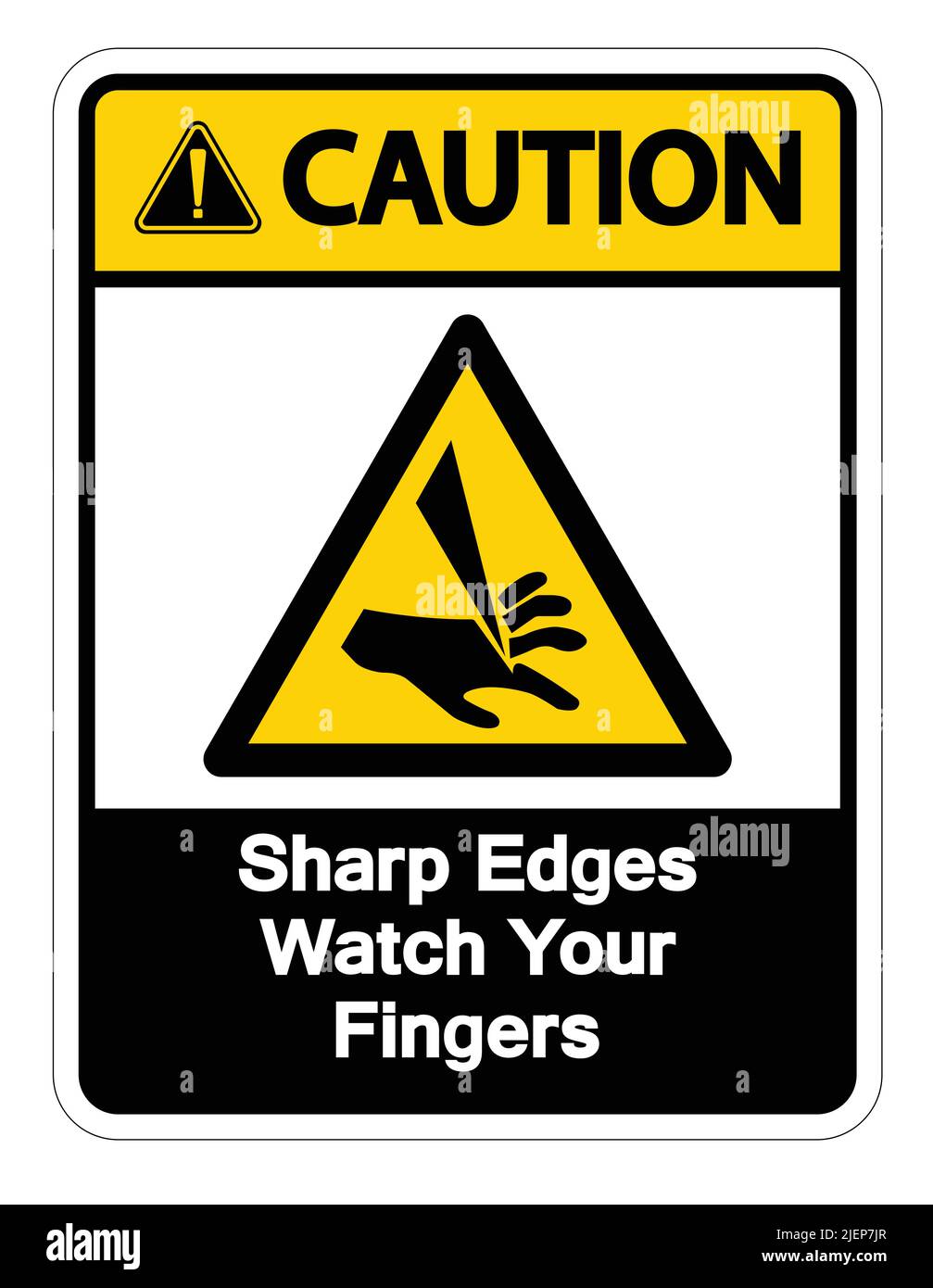 Caution Sharp Edges Watch Your Fingers Symbol Sign Isolate On White ...