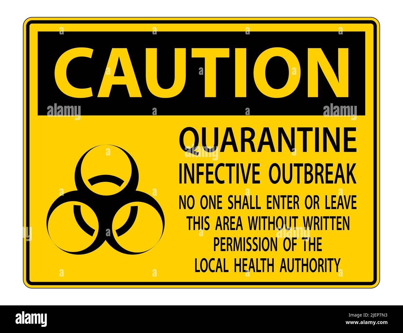 Caution Quarantine Infective Outbreak Sign Isolate on transparent ...