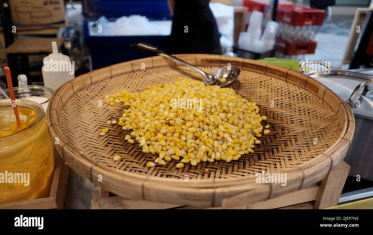 Cooked Corn Local Thai Style Pattaya Thailandcircle Stock Photo - Alamy
