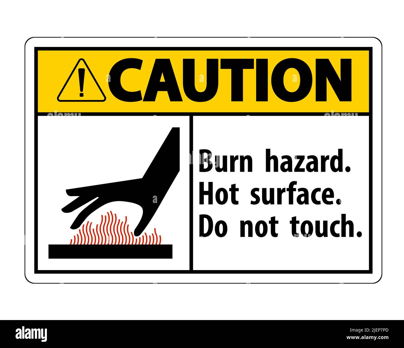 Caution Burn hazard,Hot surface,Do not touch Symbol Sign Isolate on ...