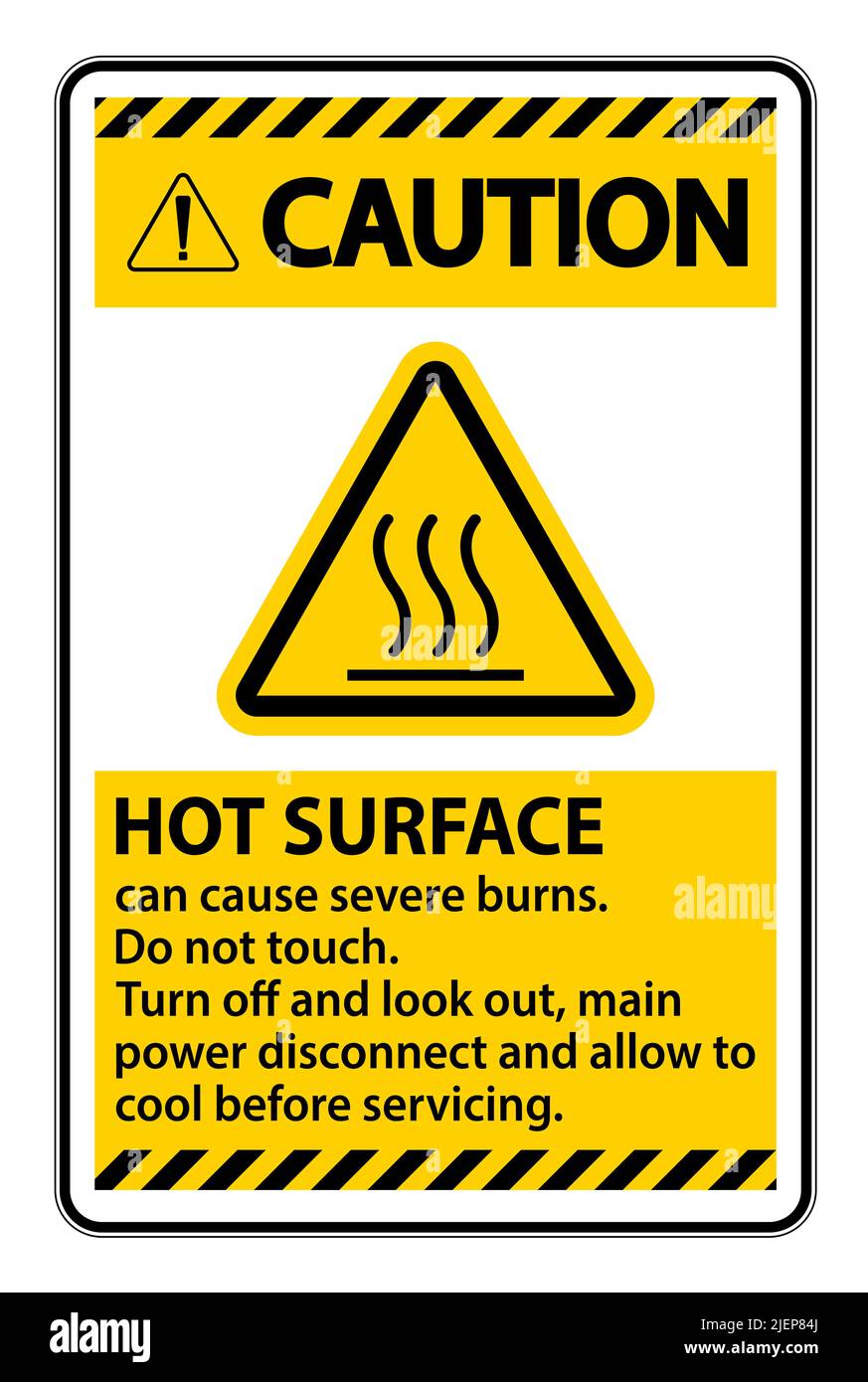 Caution Hot surface sign on white background Stock Vector Image & Art ...