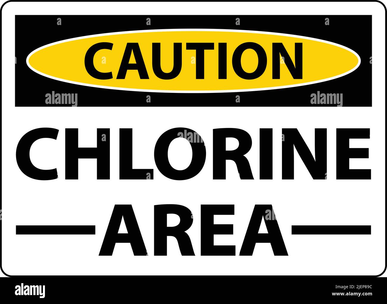 Caution Chlorine Area Sign On White Background Stock Vector Image & Art ...
