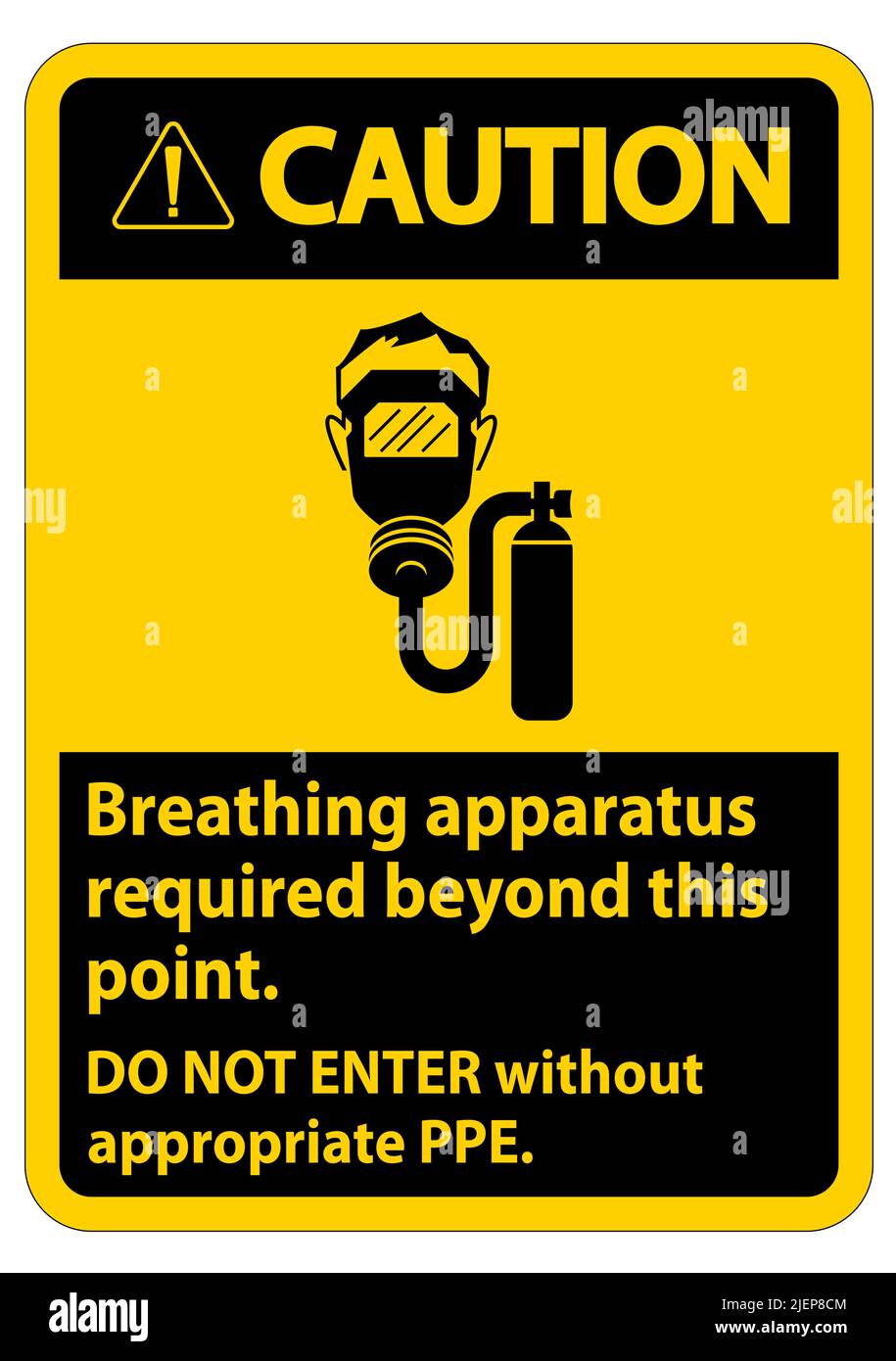 Caution Sign Breathing Apparatus Required Beyond This Point, Do Not ...