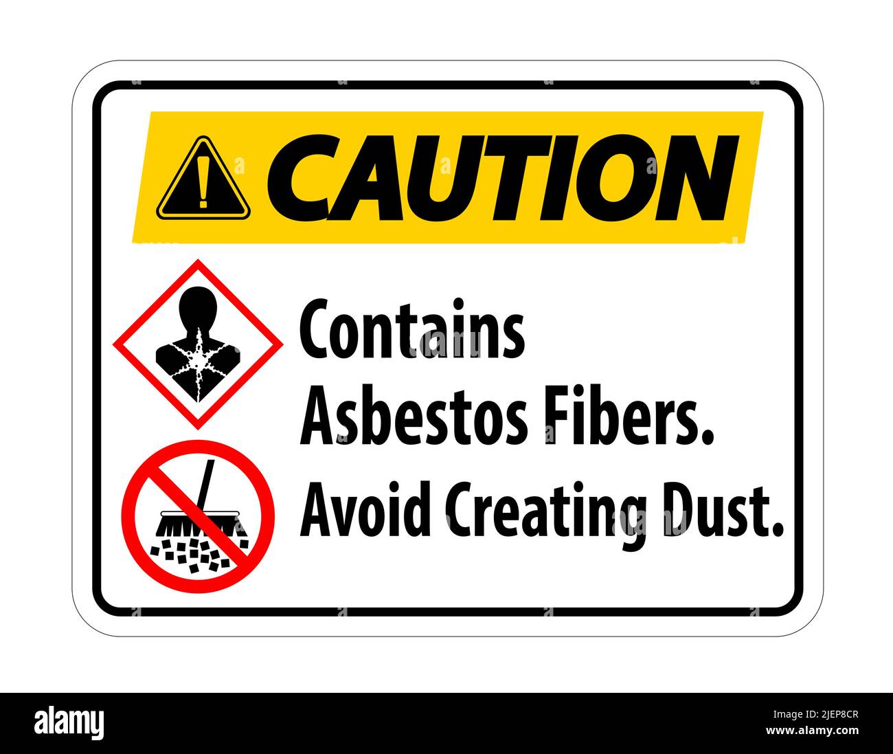 Caution Label Contains Asbestos Fibers,Avoid Creating Dust Stock Vector ...