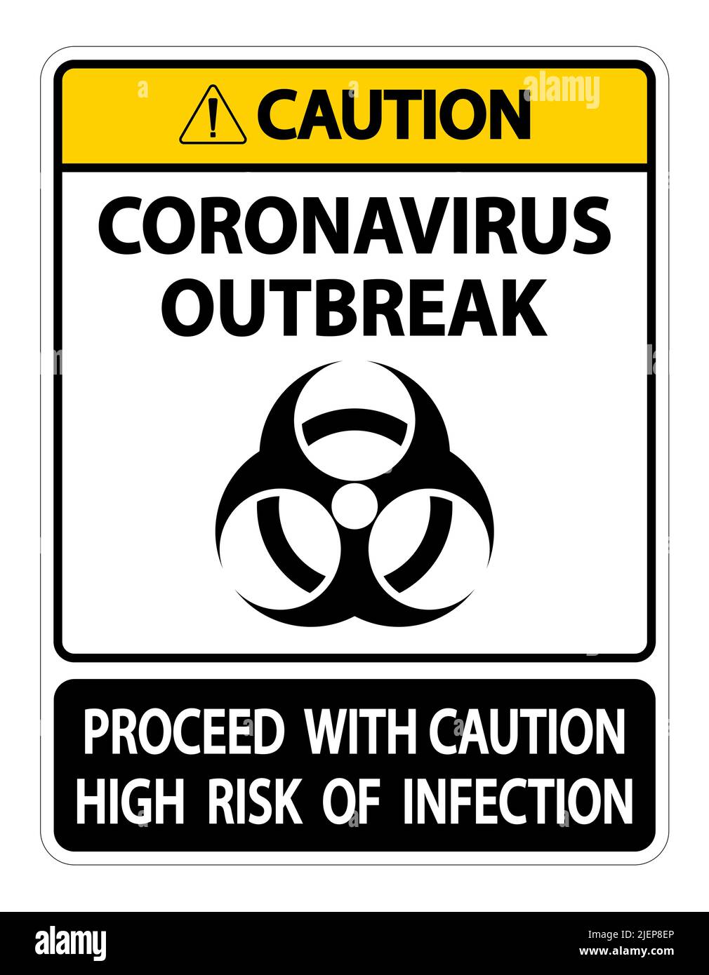 Caution Coronavirus Outbreak Sign Isolate On White Background,Vector ...