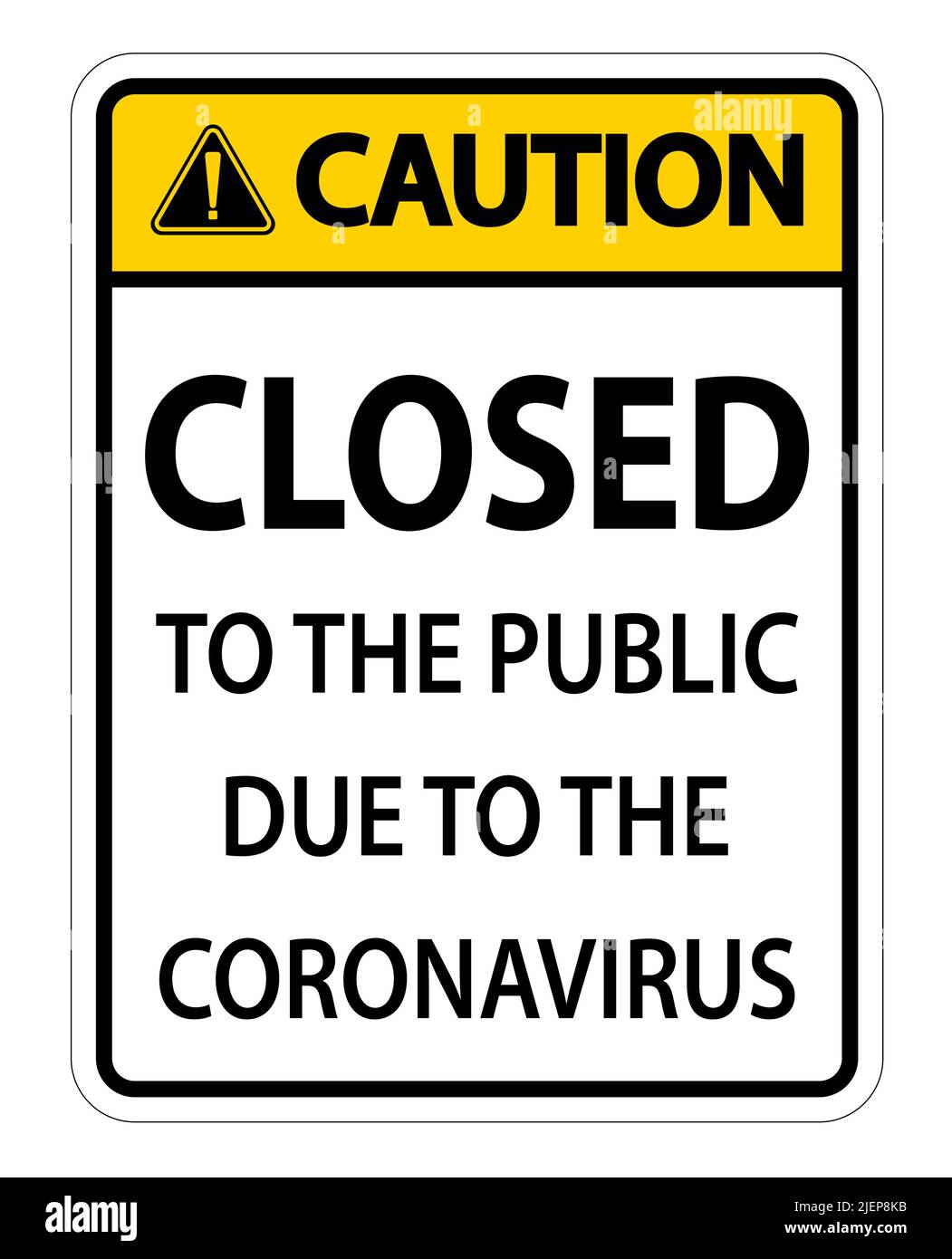 Caution Closed to public sign on white background Stock Vector Image ...