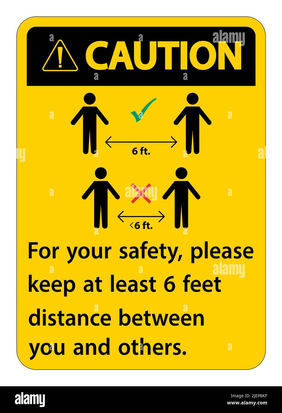 Caution Keep 6 Feet Distance,For your safety,please keep at least 6 ...