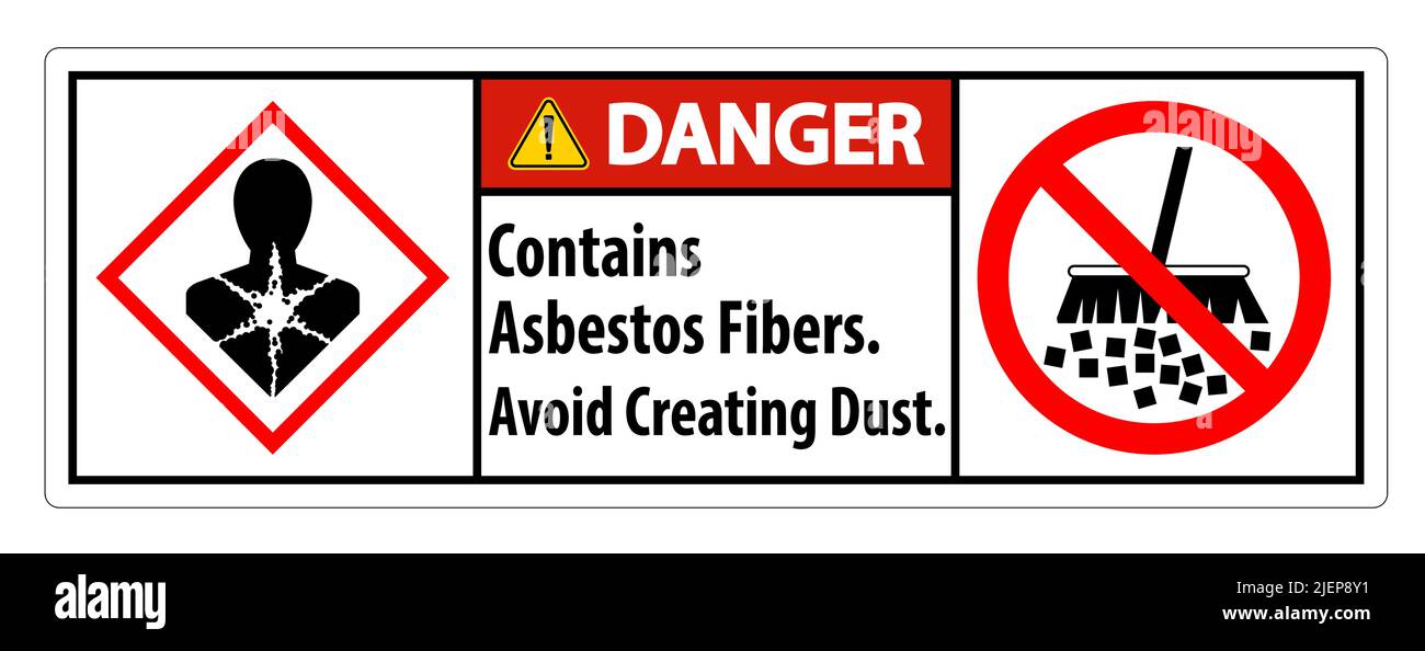 Danger Label Contains Asbestos Fibers,Avoid Creating Dust Stock Vector ...