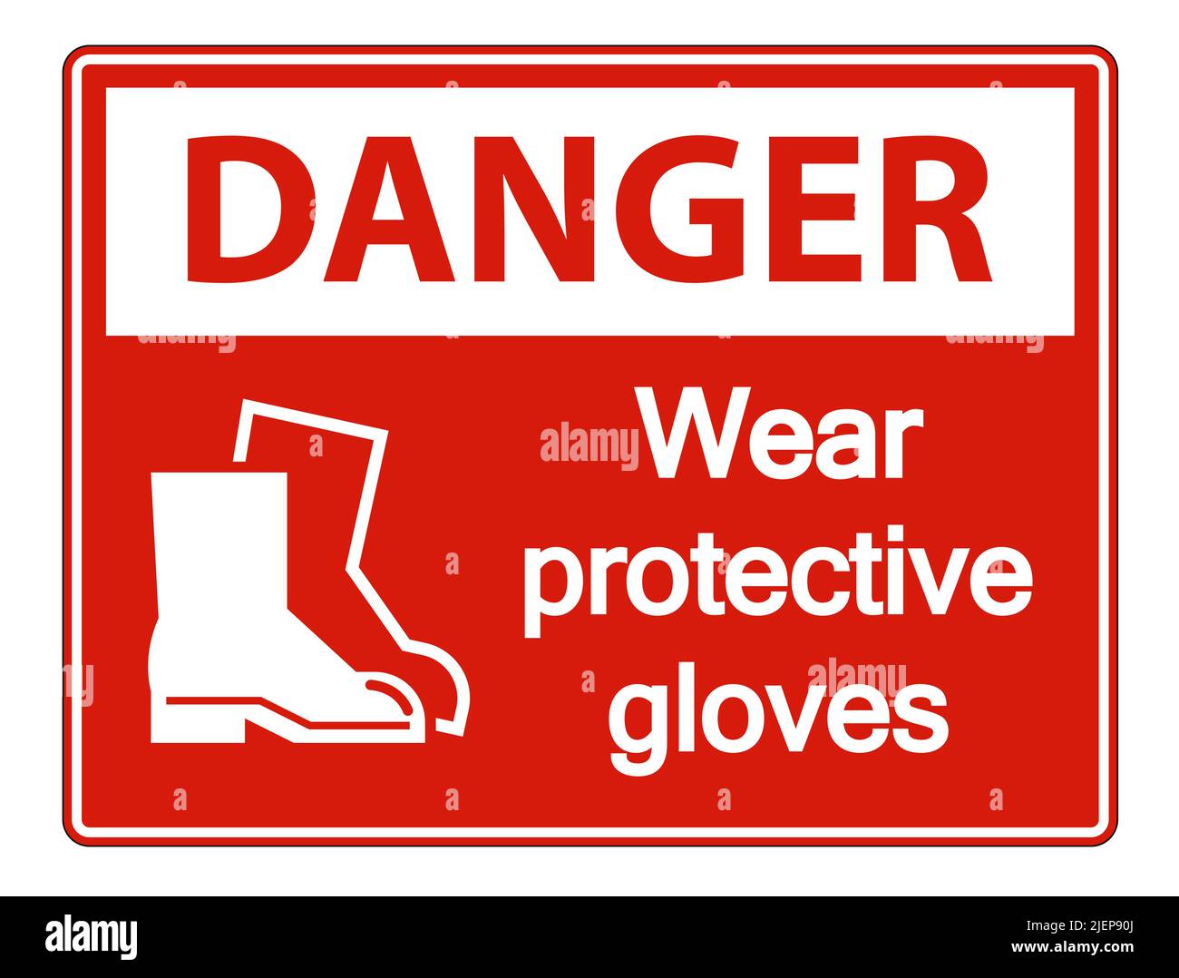 Danger Wear protective footwear sign on transparent background,vector ...
