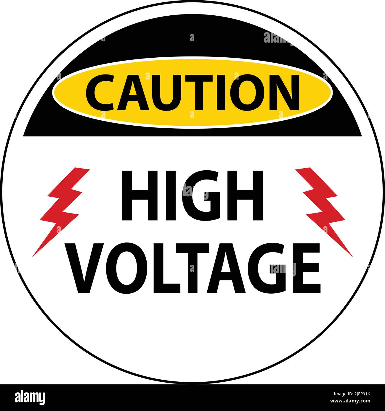 Caution High Voltage Floor Sign On White Background Stock Vector Image ...