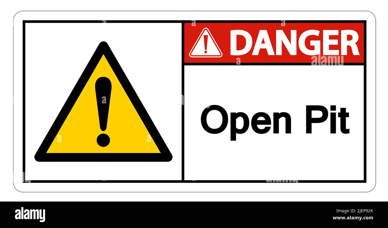 Danger Open Pit Symbol Sign Isolate On White Background,Vector ...