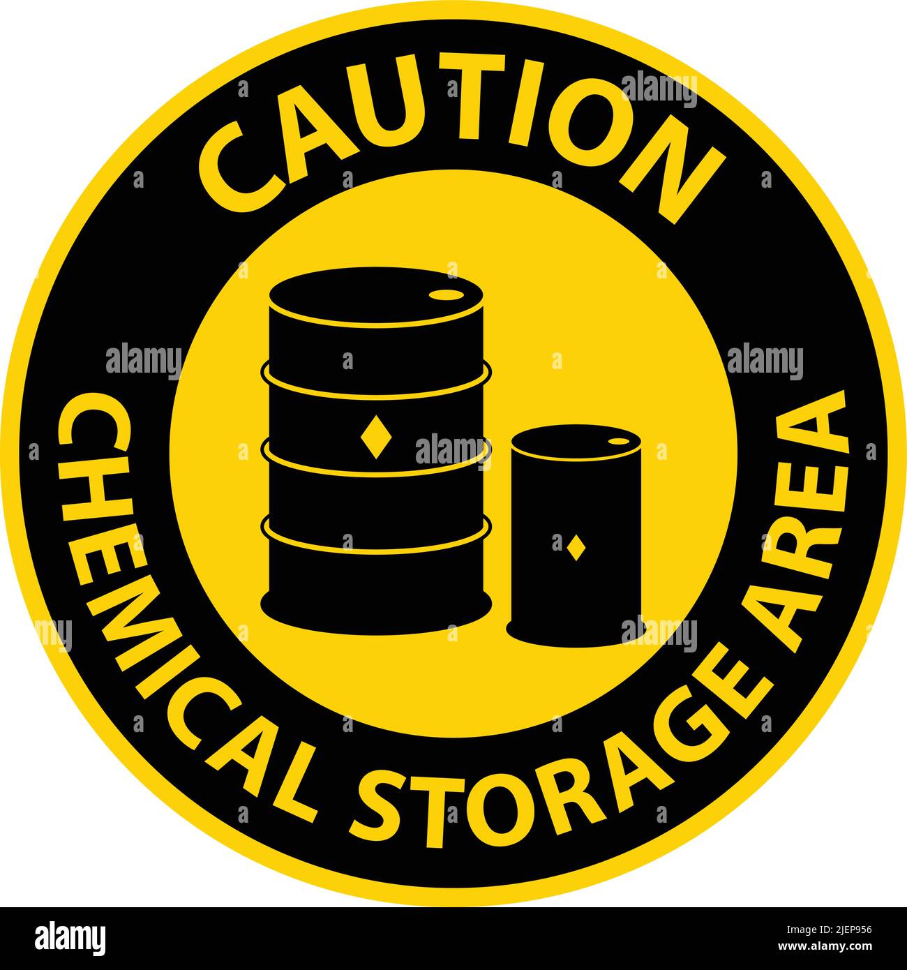 Caution Chemical Storage Area Sign On White Background Stock Vector ...