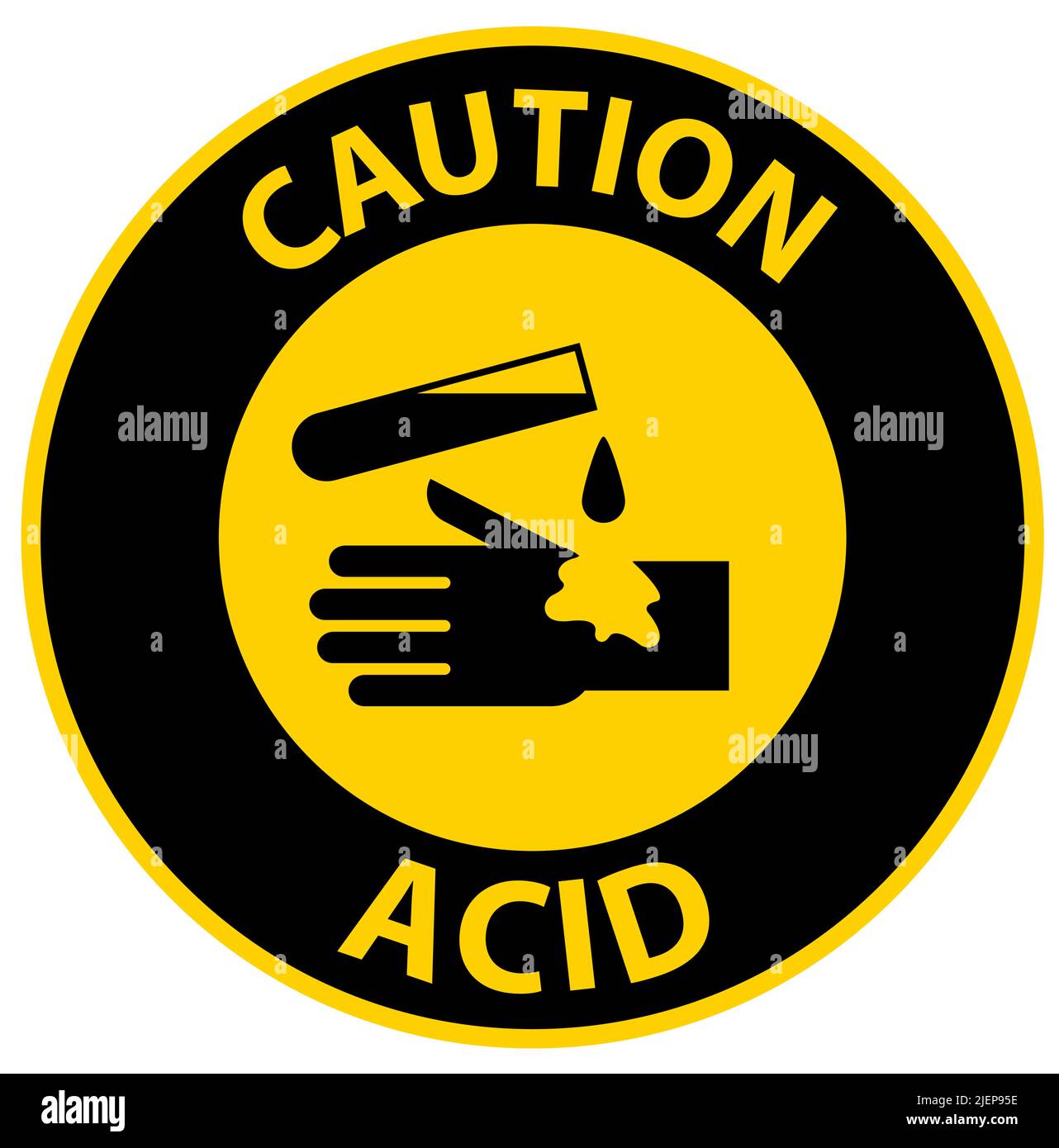 Label Acid Caution Sign On White Background Stock Vector Image & Art ...