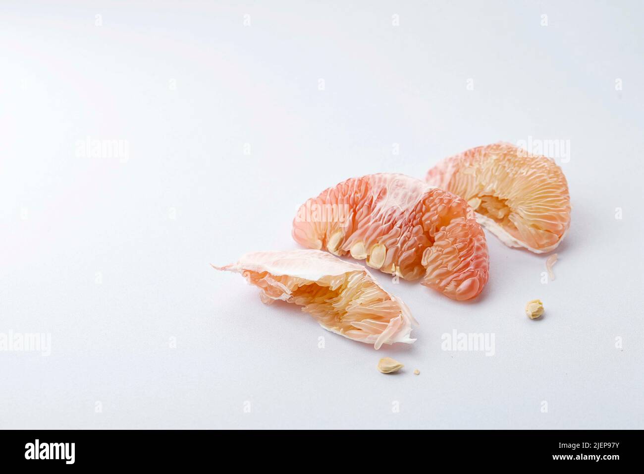 Peeled Fresh Juicy Pomelo Pulp and Peel Isolated on White Background ...