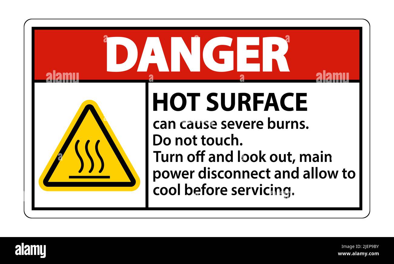 Danger Hot surface sign on white background Stock Vector Image & Art ...