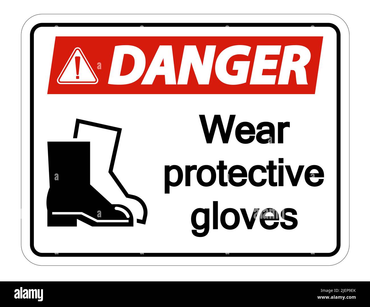 Danger Wear protective footwear sign on transparent background,vector ...