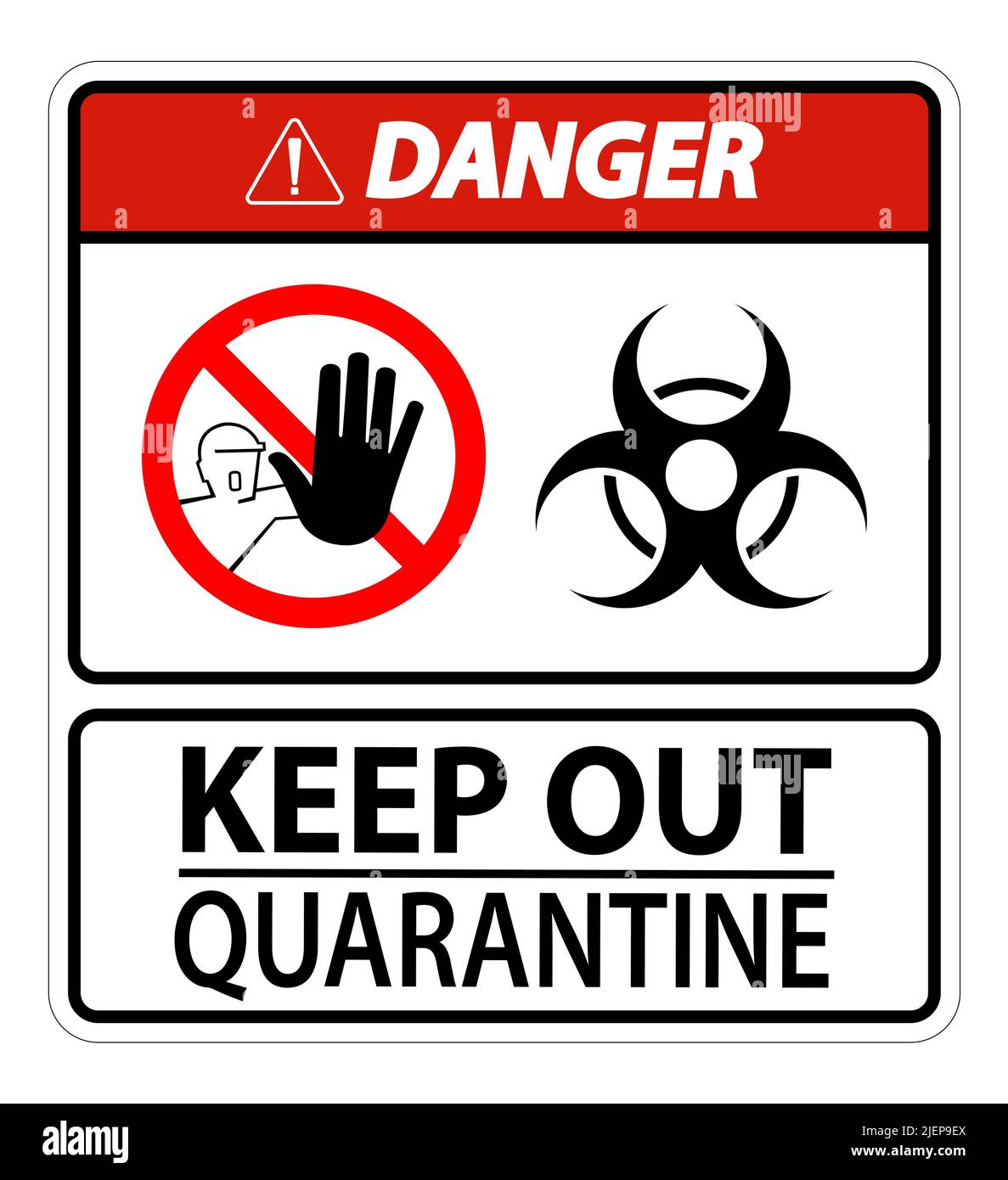 Danger Keep Out Quarantine Sign Isolated On White Background,Vector ...