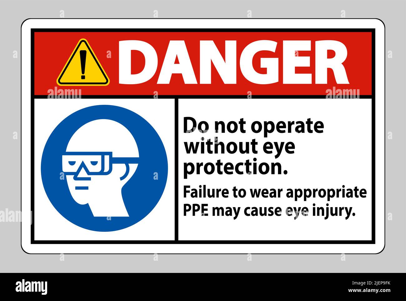 Danger Sign Do Not Enter Without Wearing Eye Protection,Vision Damage ...