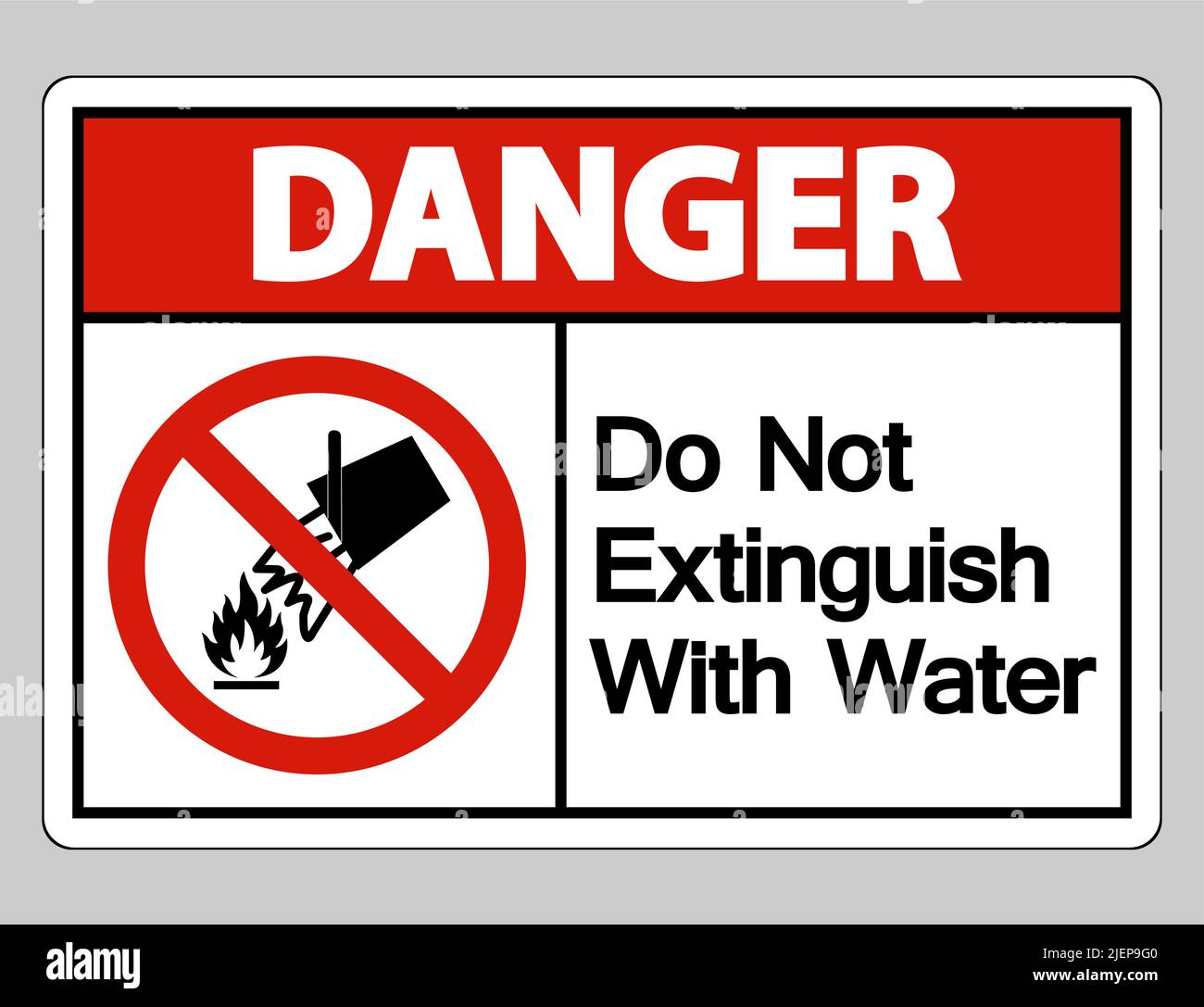 Danger Do Not Extinguish With Water Symbol Sign On White Background ...