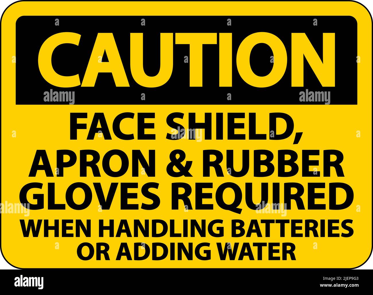 Caution When Handling Batteries Sign On White Background Stock Vector ...