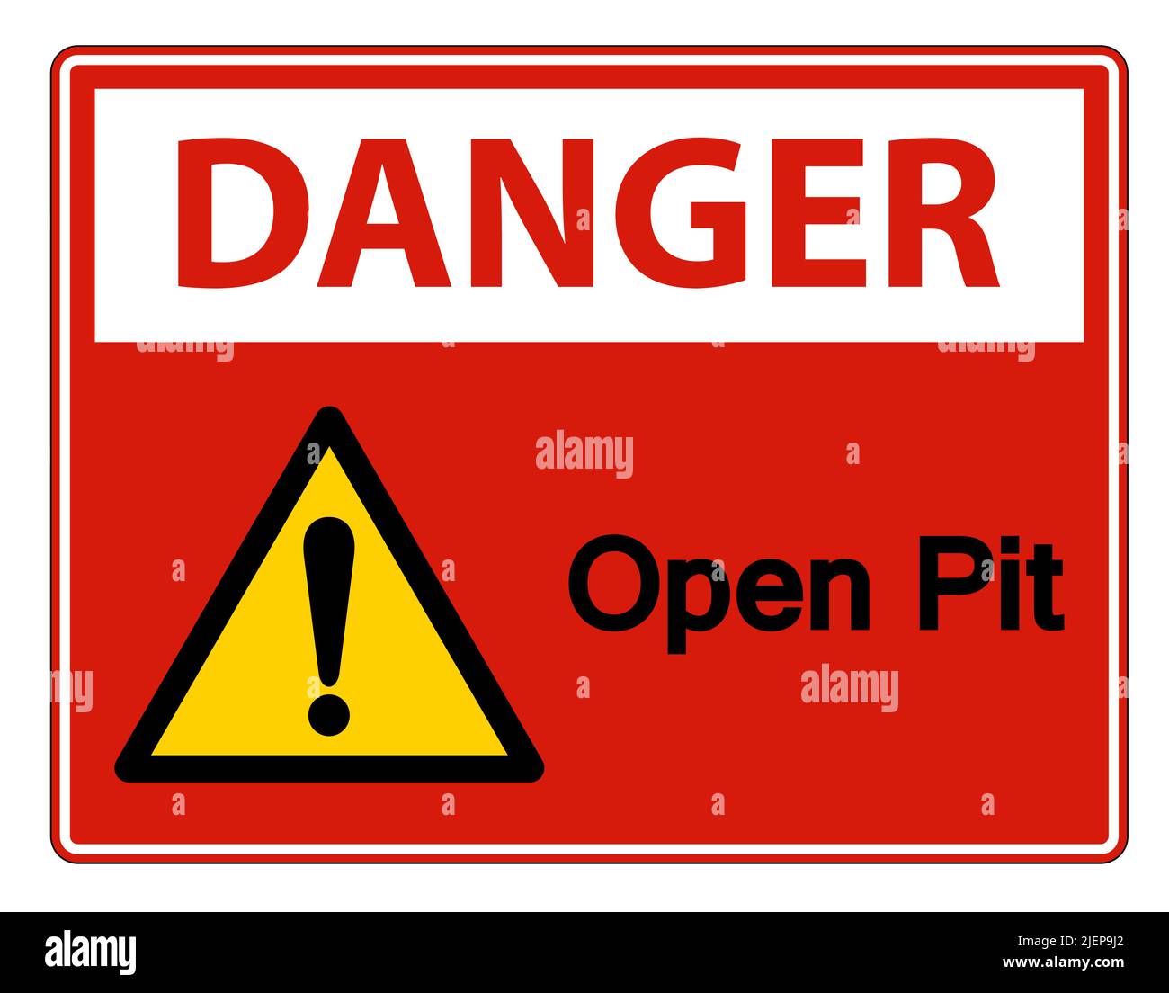 Danger Open Pit Symbol Sign Isolate On White Background,Vector ...