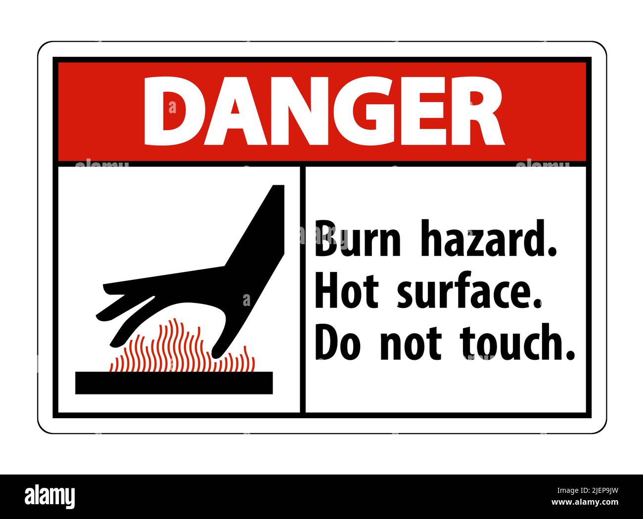 Danger Burn hazard,Hot surface,Do not touch Symbol Sign Isolate on ...