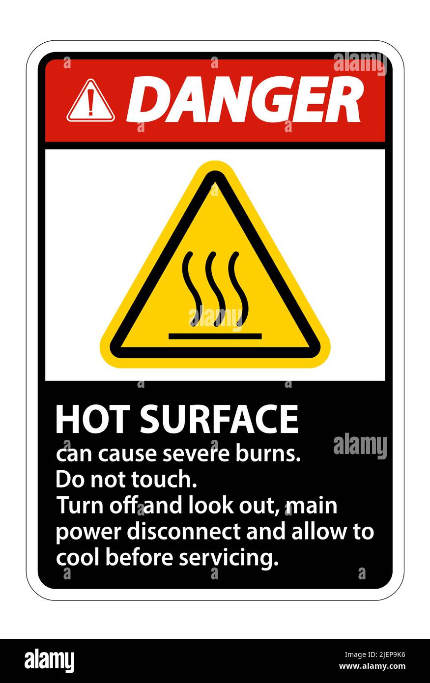 Danger Hot surface sign on white background Stock Vector Image & Art ...