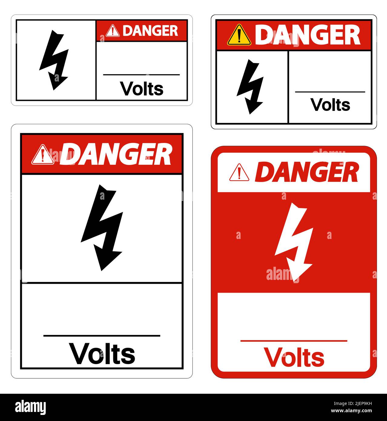 Danger Volts Symbol Sign On White Background Stock Vector Image & Art ...