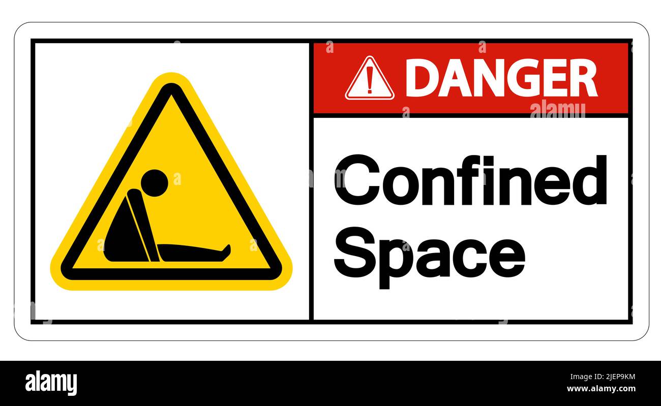 Caution Confined Space Symbol Sign Isolated On White Background Stock ...