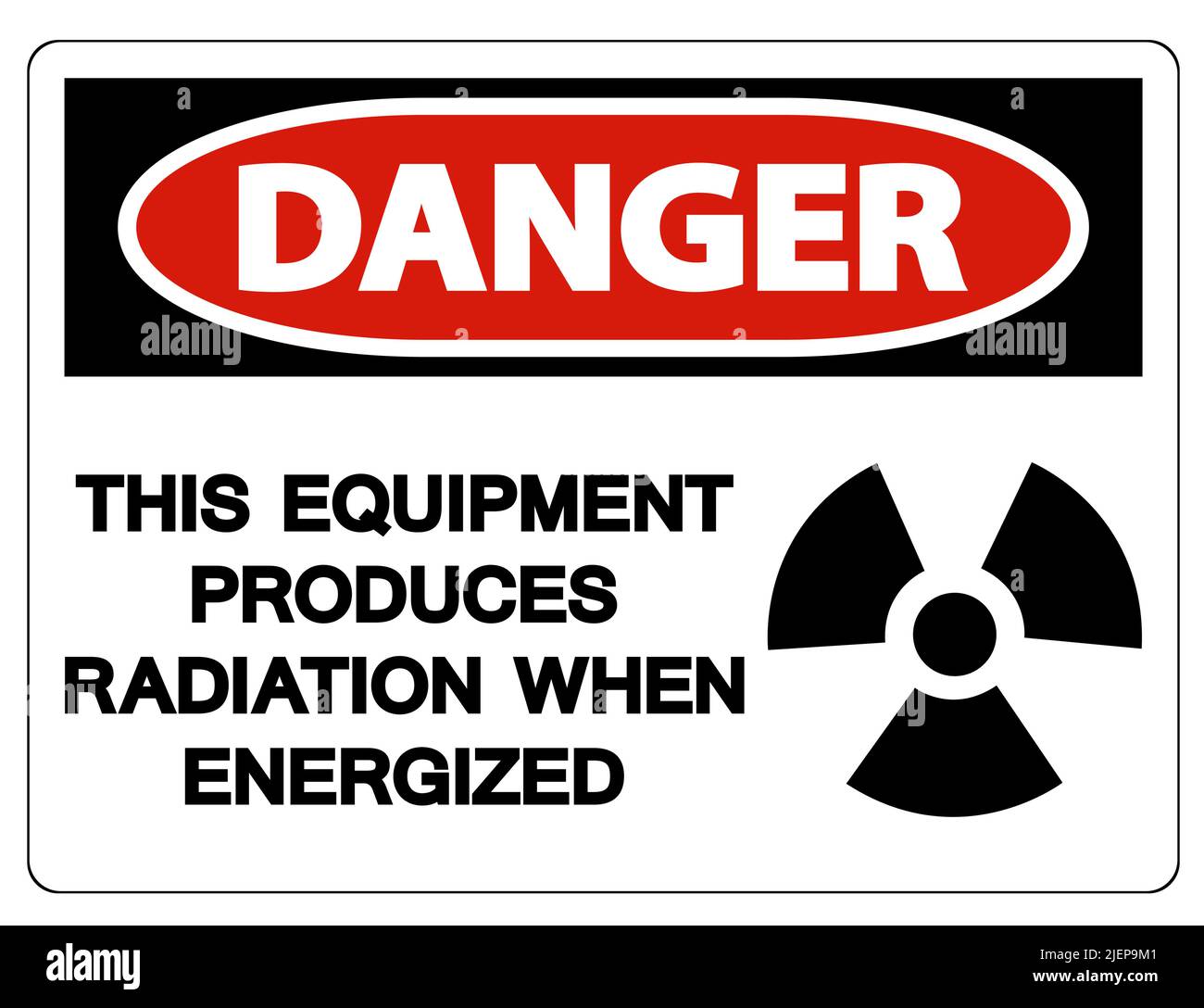 Danger This equipment produces radiation when energized Symbol Sign On ...